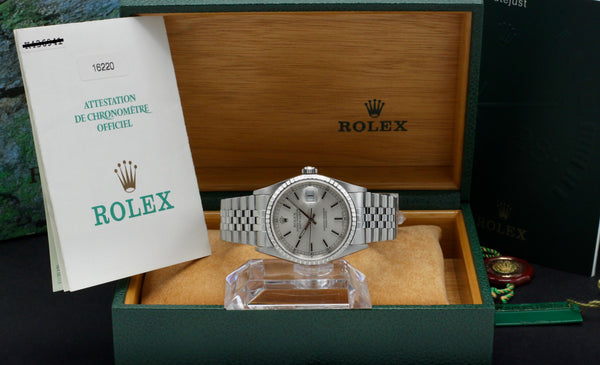 Rolex Datejust 16220, Box & Papers, 2002 | Rolex Watch Trophies Watches ...